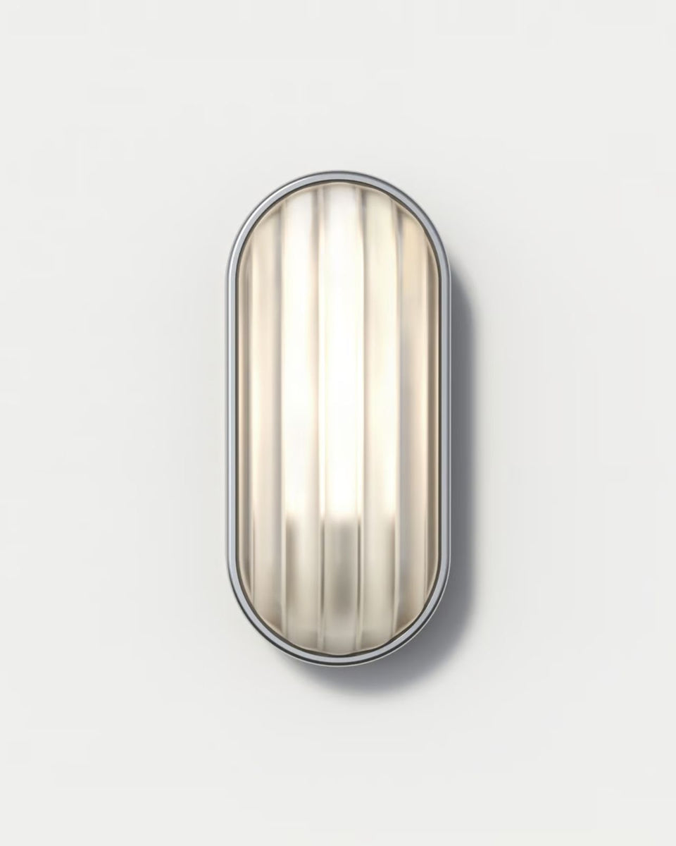 Oval Wide-Ribbed Glass Bulkhead Light – Lighting Collective