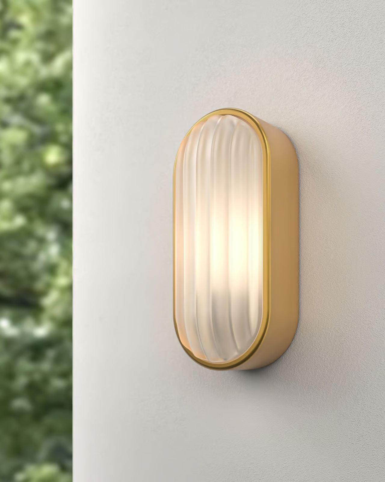 Oval Wide-Ribbed Glass Bulkhead Light – Lighting Collective