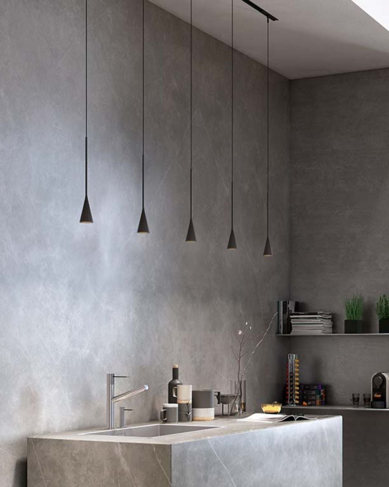 Linear Drop Down Bell Pendant | Assorted Size | Lighting Collective