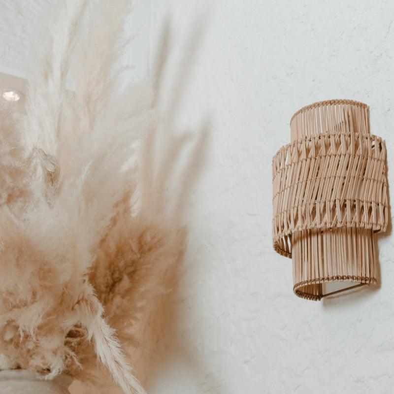 Tiered Rattan Weave Wall Light – Lighting Collective
